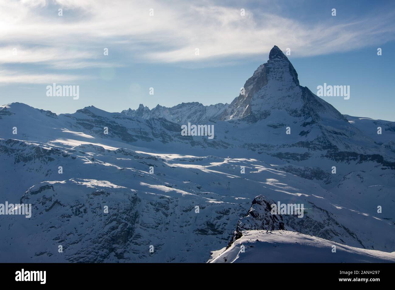Zermatt Matterhorn view mountain winter snow landscape Swiss Alps ...
