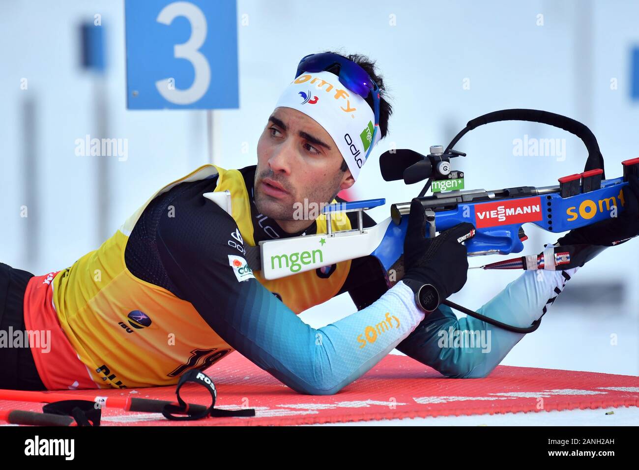 Martin FOURCADE (FRA) at the shooting range, action, single image, cut single motif, half figure ...
