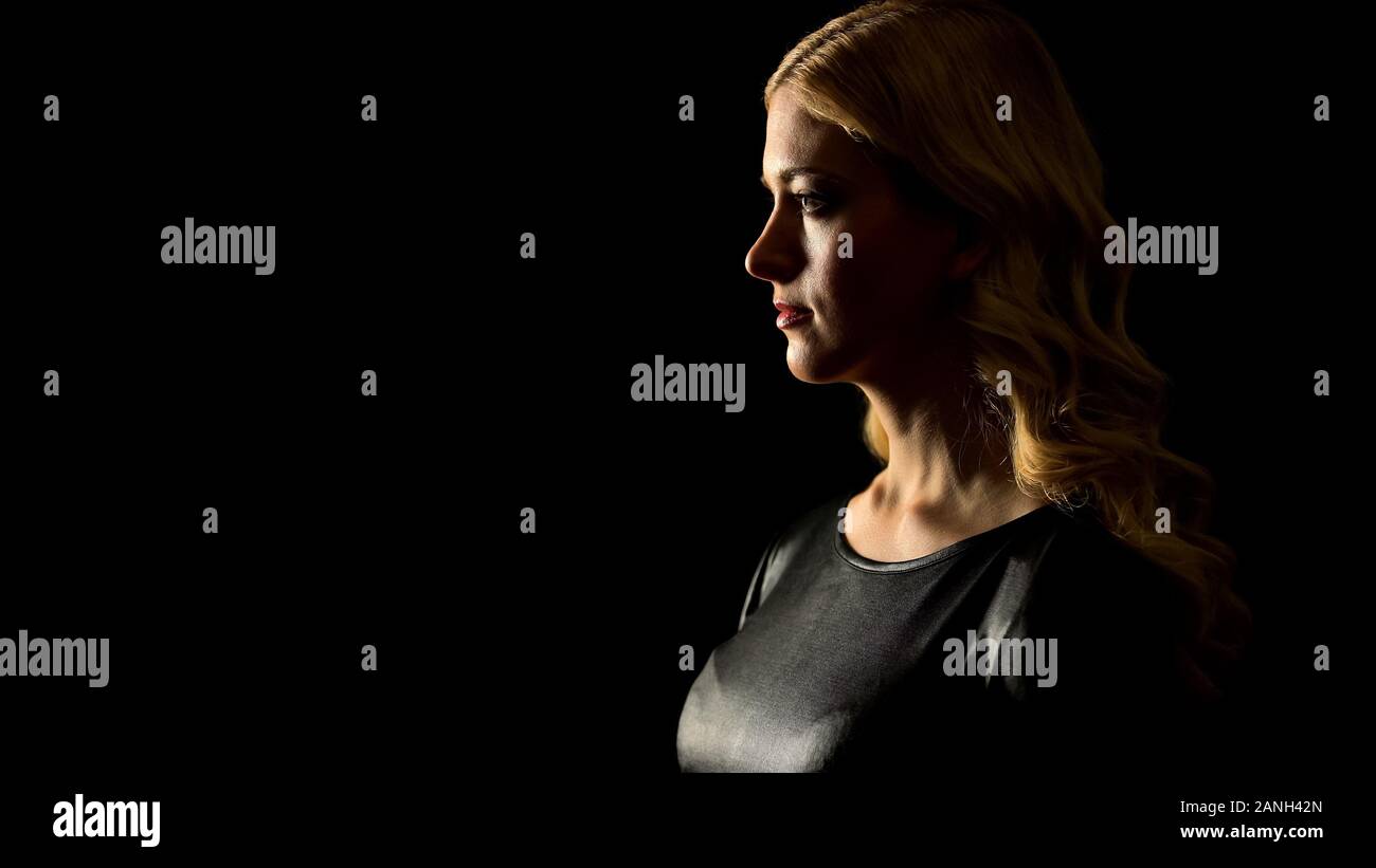 Strong female decisively looking forward, achieving goals and aims ...