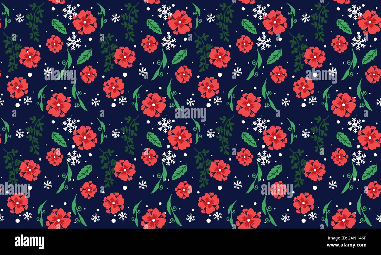 Elegant Christmas flower pattern Background, with unique and seamless ...