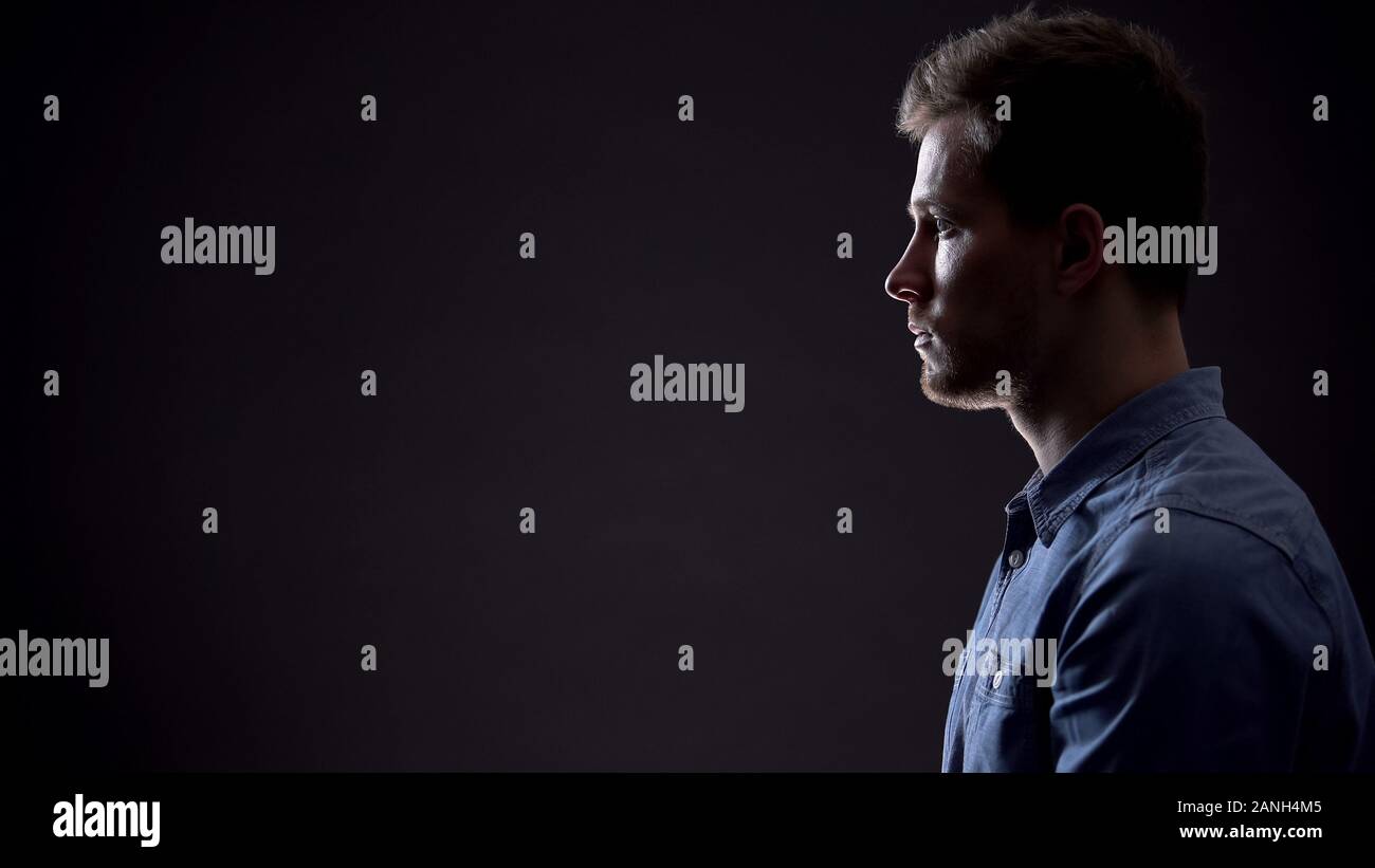Male standing on black background, fighting insecurities, men health ...