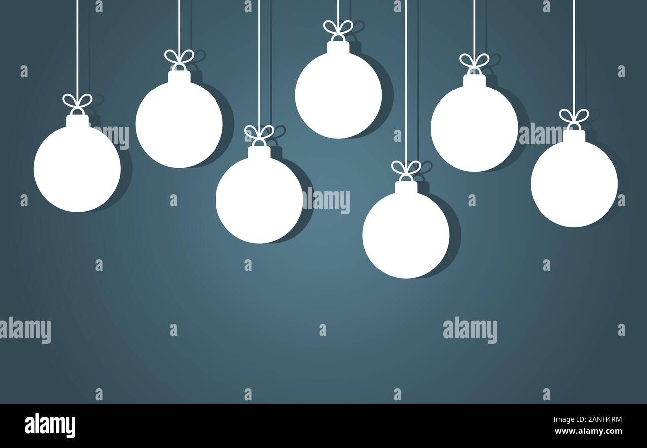 Christmas baubles hanging white ornaments. Vector illustration Stock ...