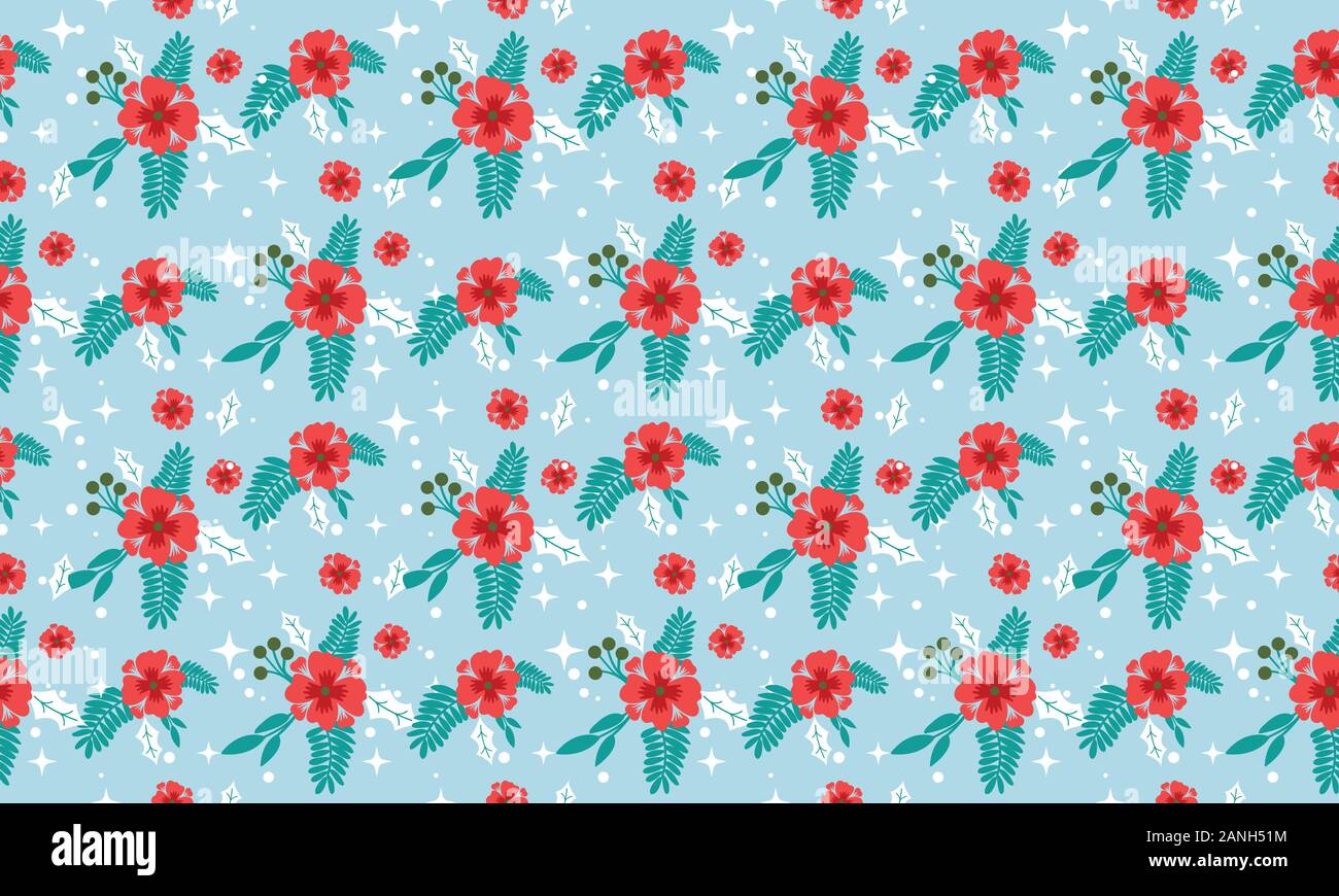 Elegant Christmas flower pattern Background, with unique and seamless ...
