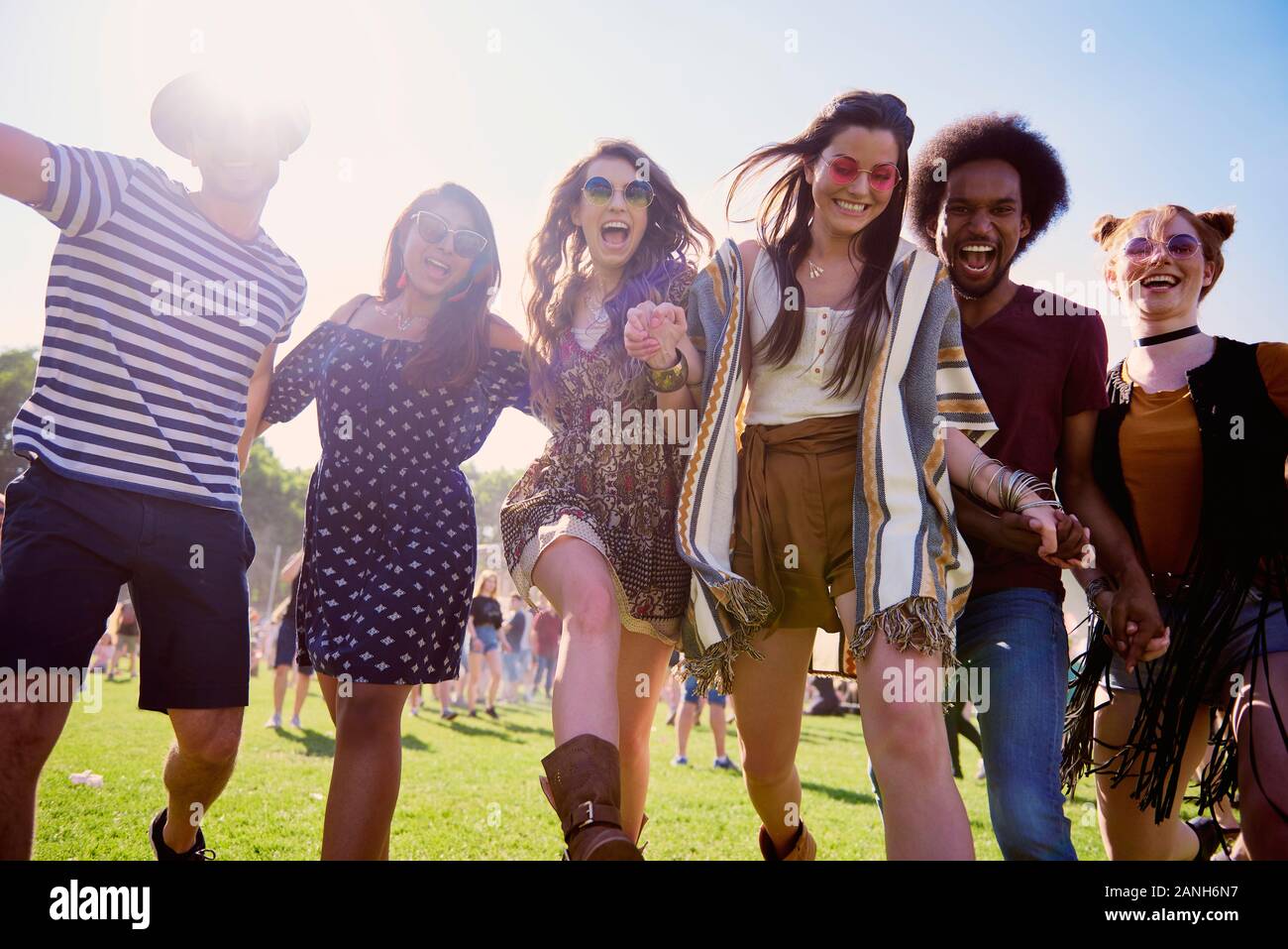 Picture of running people in festival Stock Photo - Alamy