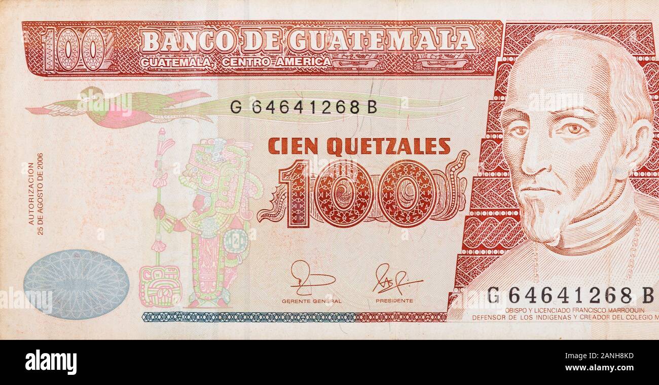 Bishop and Bachelor Francisco Marroquin on Guatemala 100 Quetzales 2007 ...