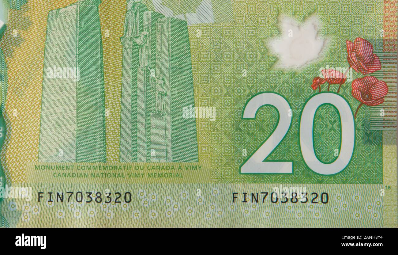 Canadian National Vimy Ridge Memorial from Canada 20 Dollars 2012 ...