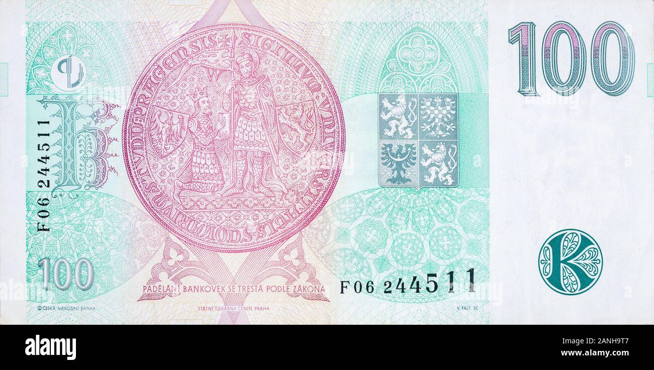 100 czech koruna note hi-res stock photography and images - Alamy