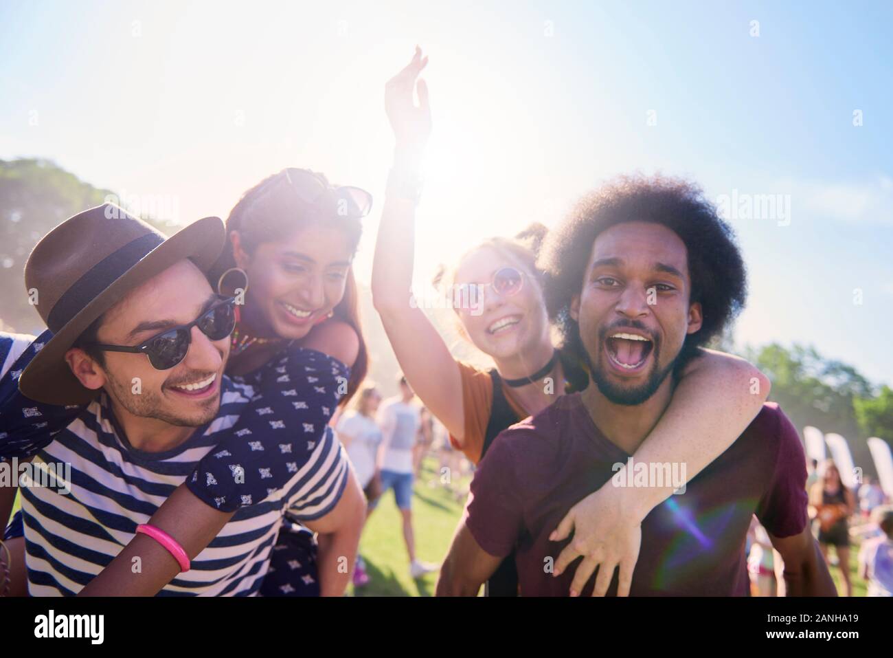 Two playful couples having great fun Stock Photo - Alamy