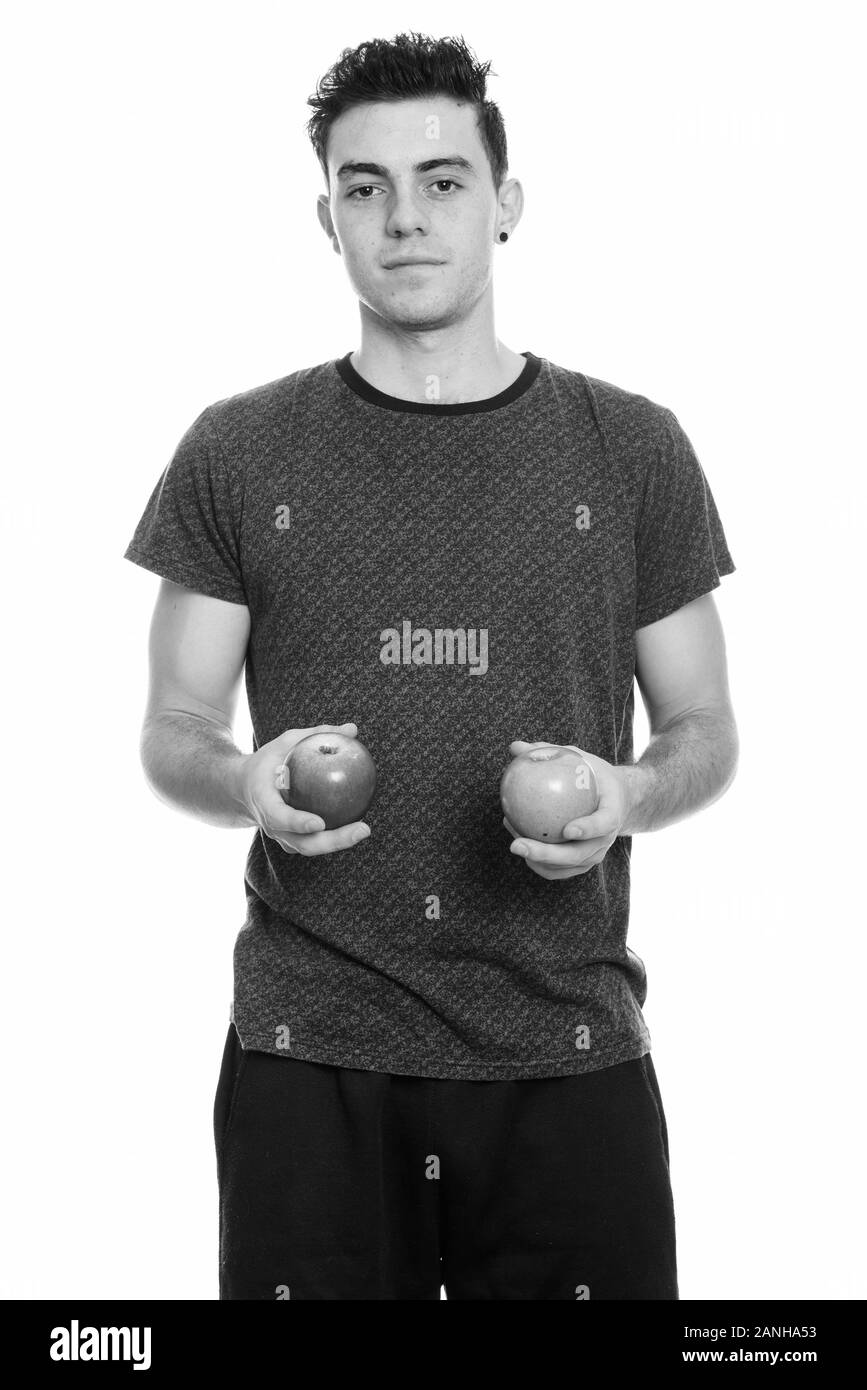 Looking red apple Black and White Stock Photos & Images - Alamy