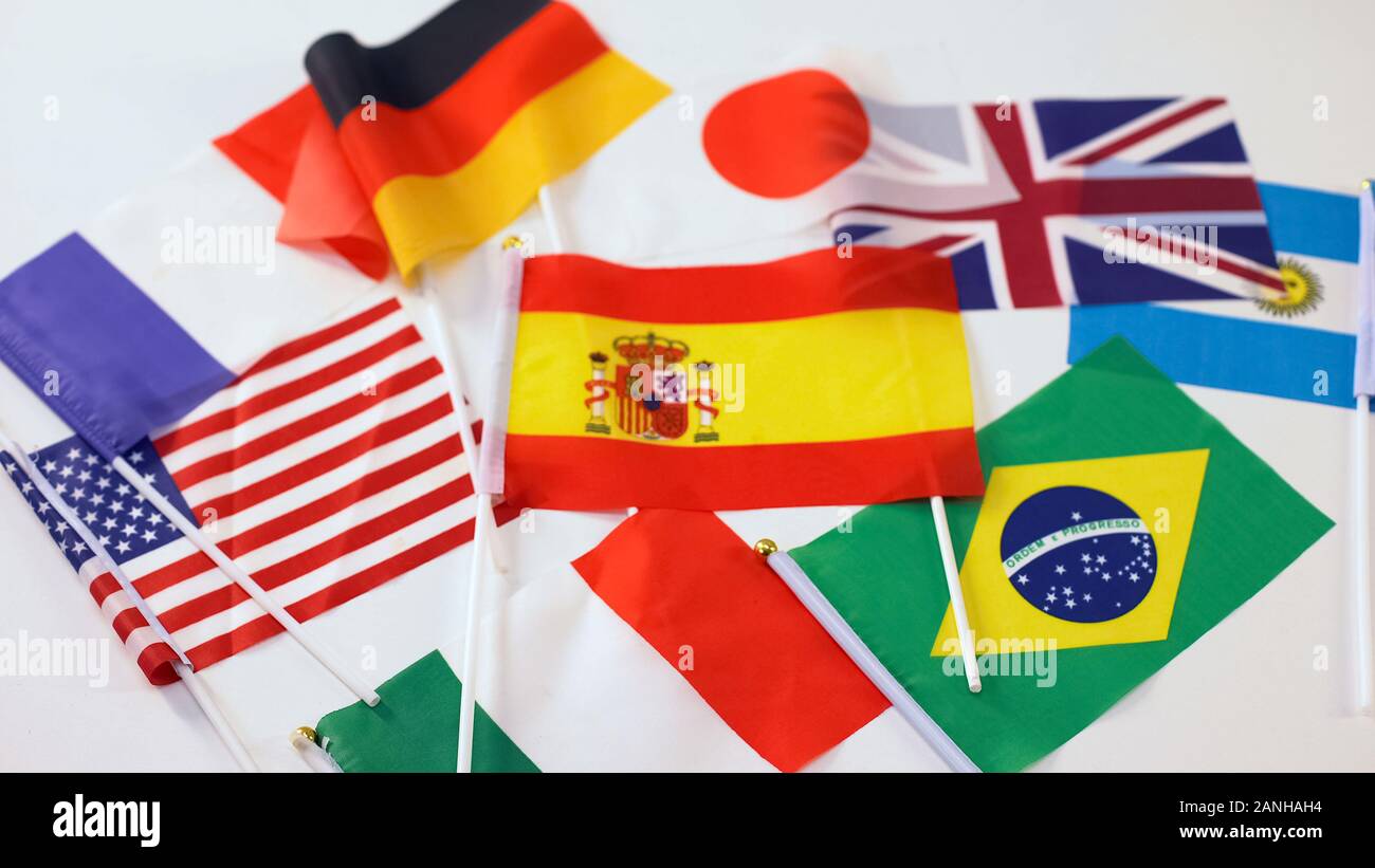 Germany england table flags hi-res stock photography and images - Alamy