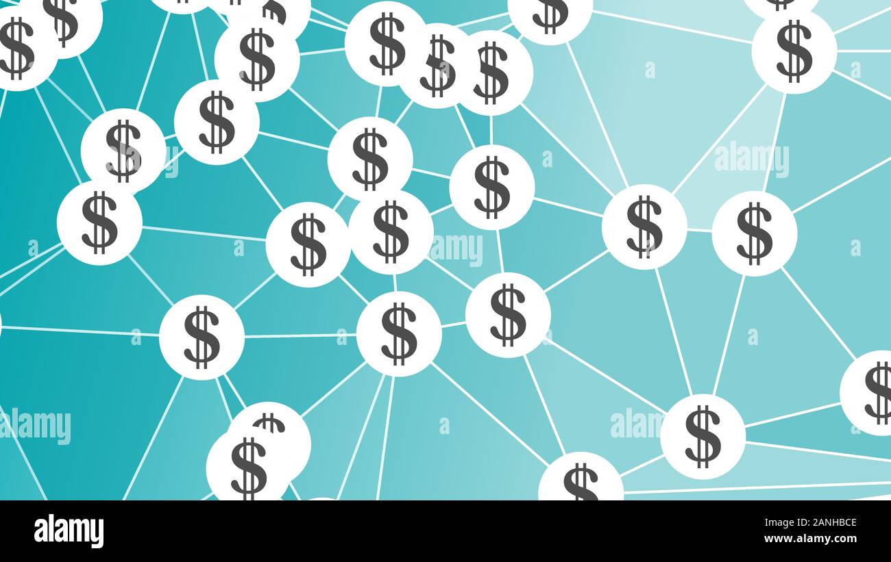 Abstract triangle shapes connected and dollar currency connected vector ...