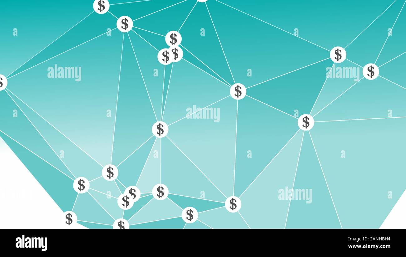 Dollar currency connected, money success vector illustration Stock ...