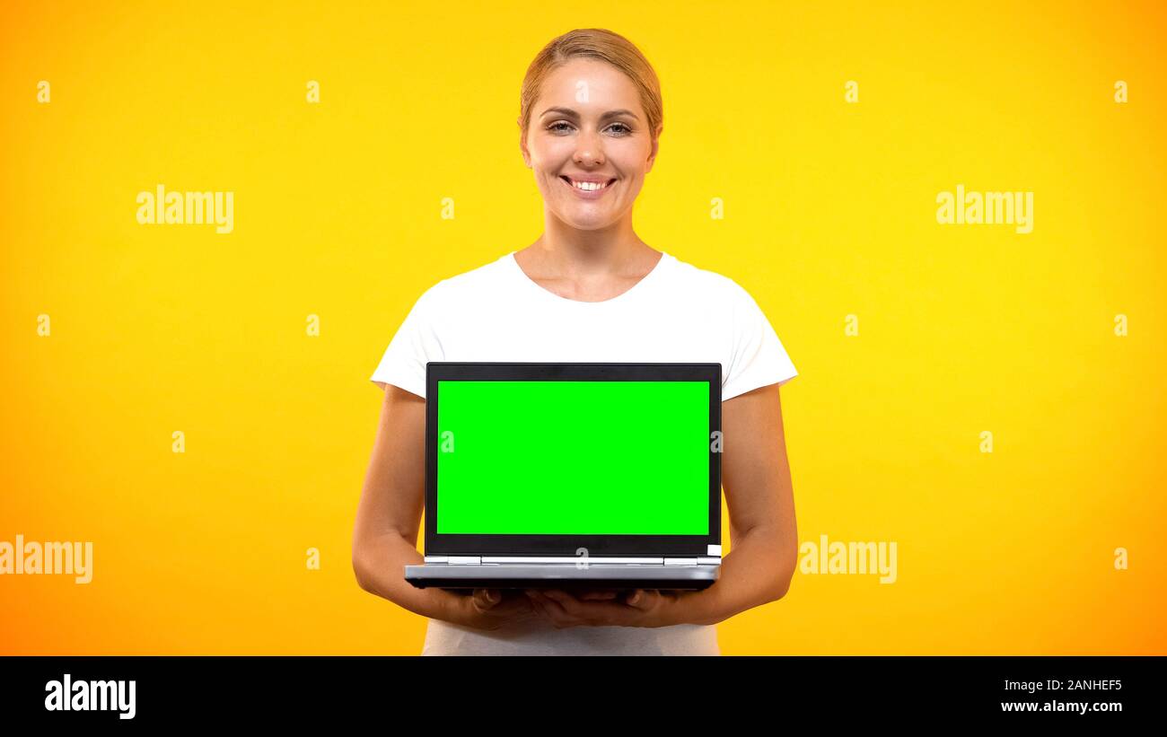 Laptop green screen hi-res stock photography and images - Alamy
