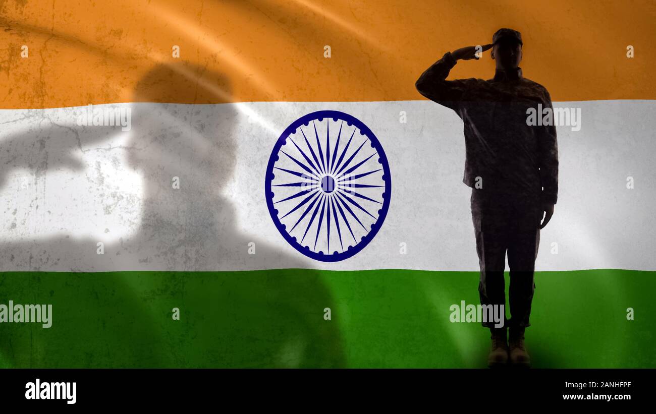 Saluting man india hi-res stock photography and images - Alamy