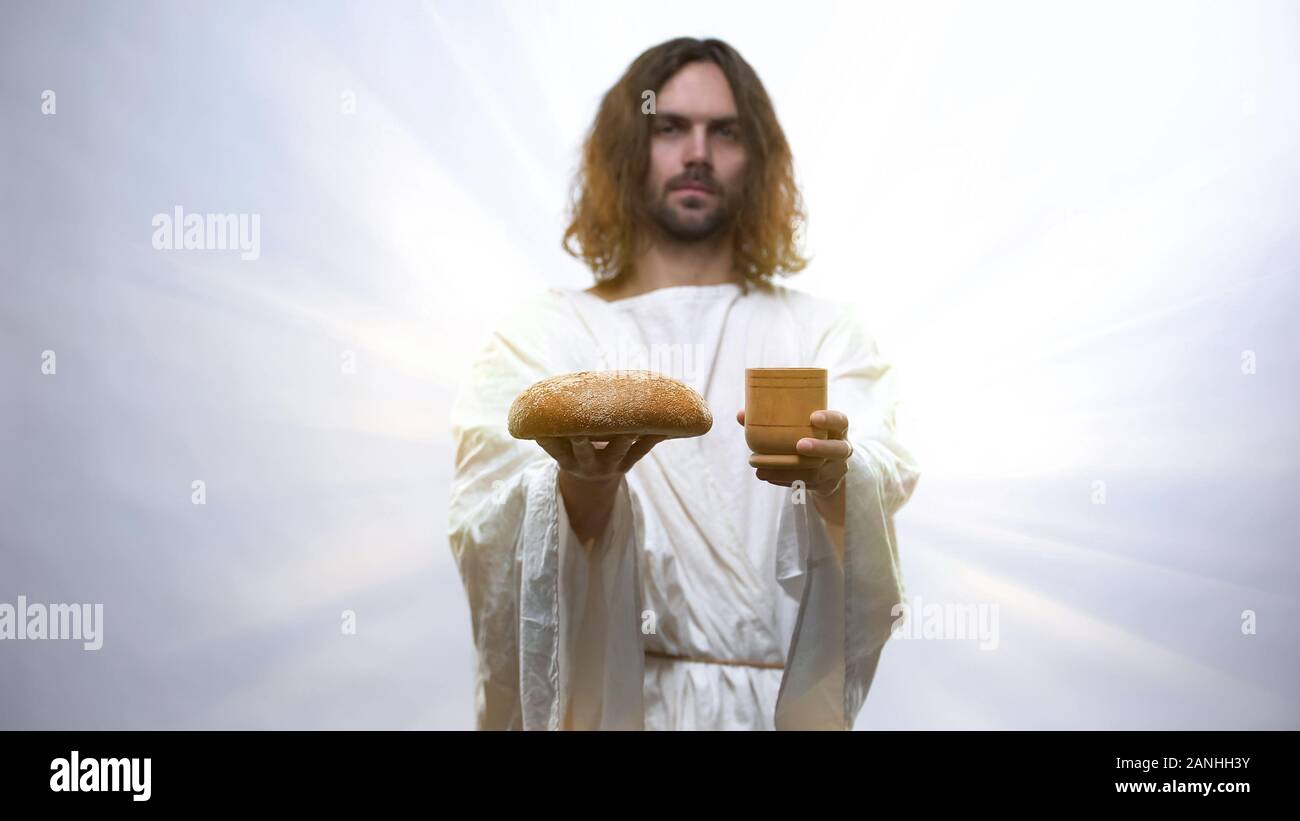 Christian wine bread ceremony hi-res stock photography and images - Alamy