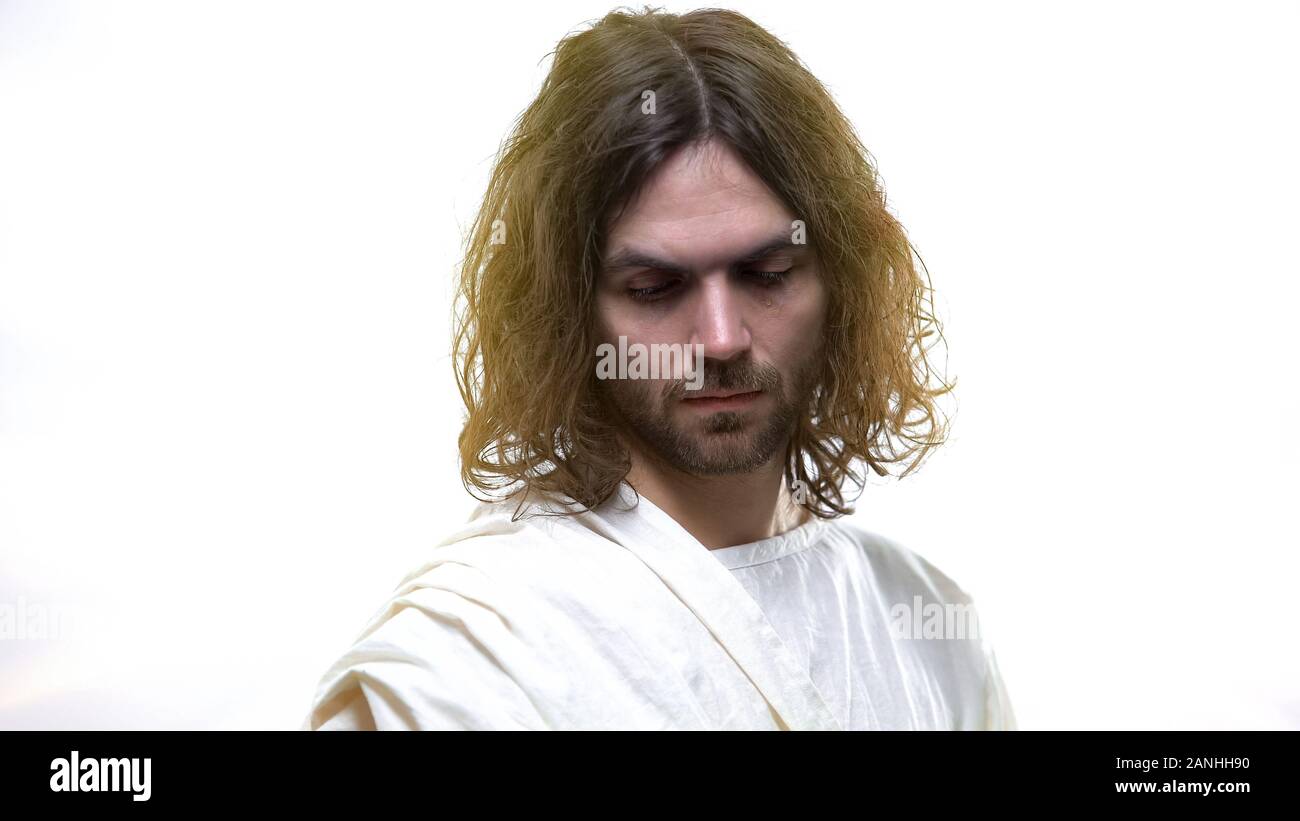 Great martyr crying, repenting of sins after confession, redemption ...