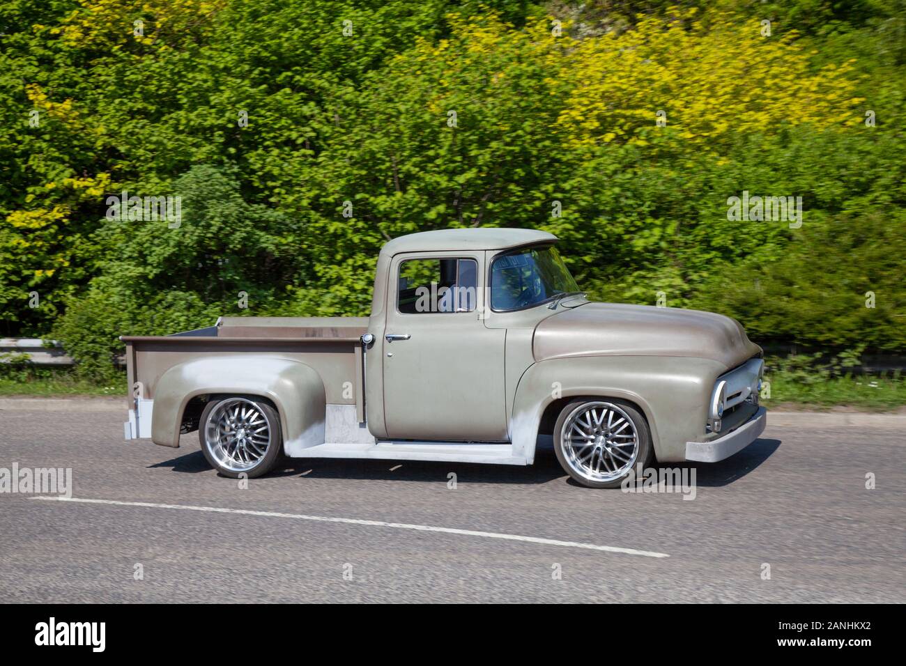 1956 50s grey American Ford truck at the Pendle Power Fest, a 50s ...
