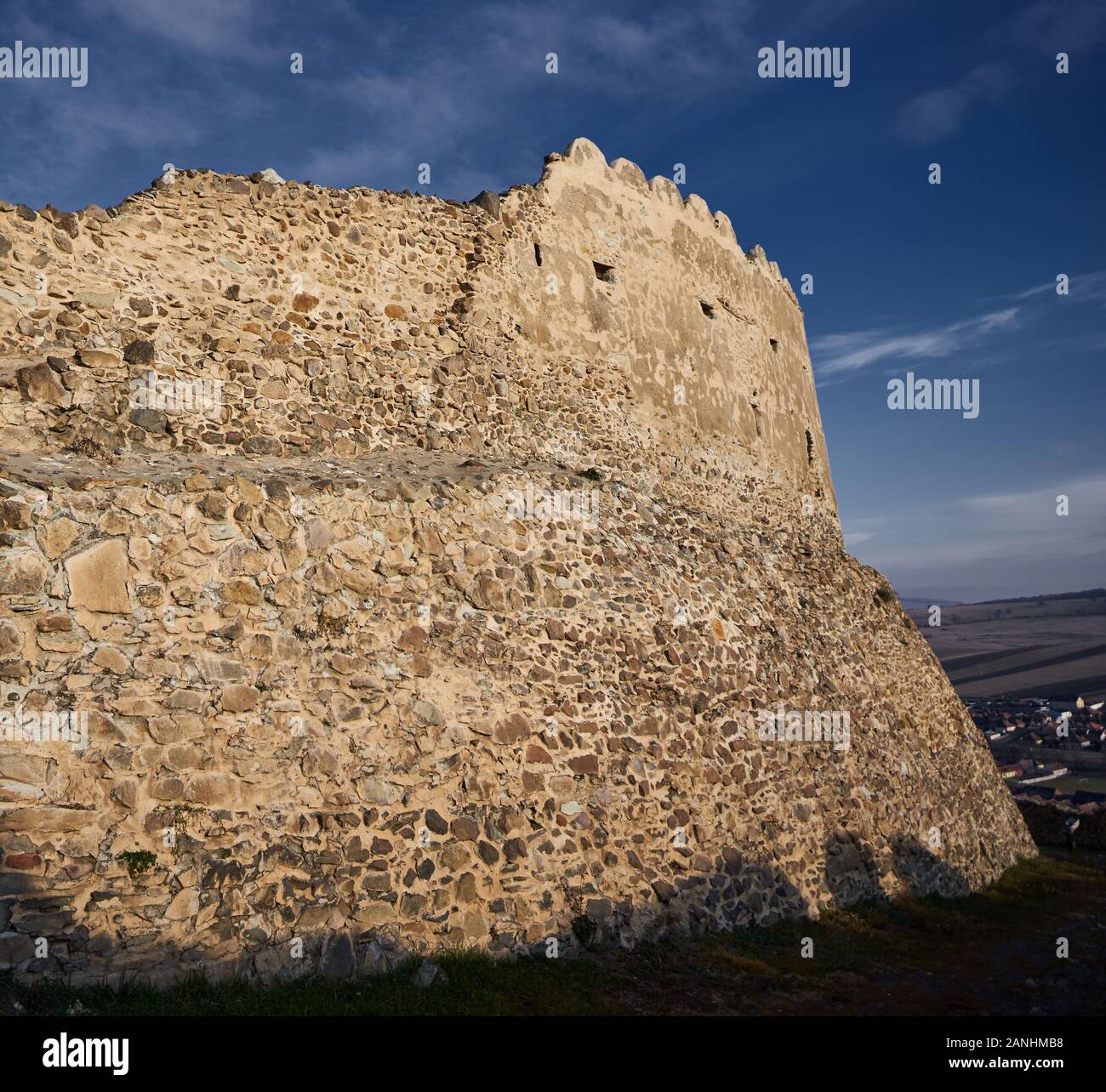 Medieval fortress ruins on the hilltop Stock Photo - Alamy