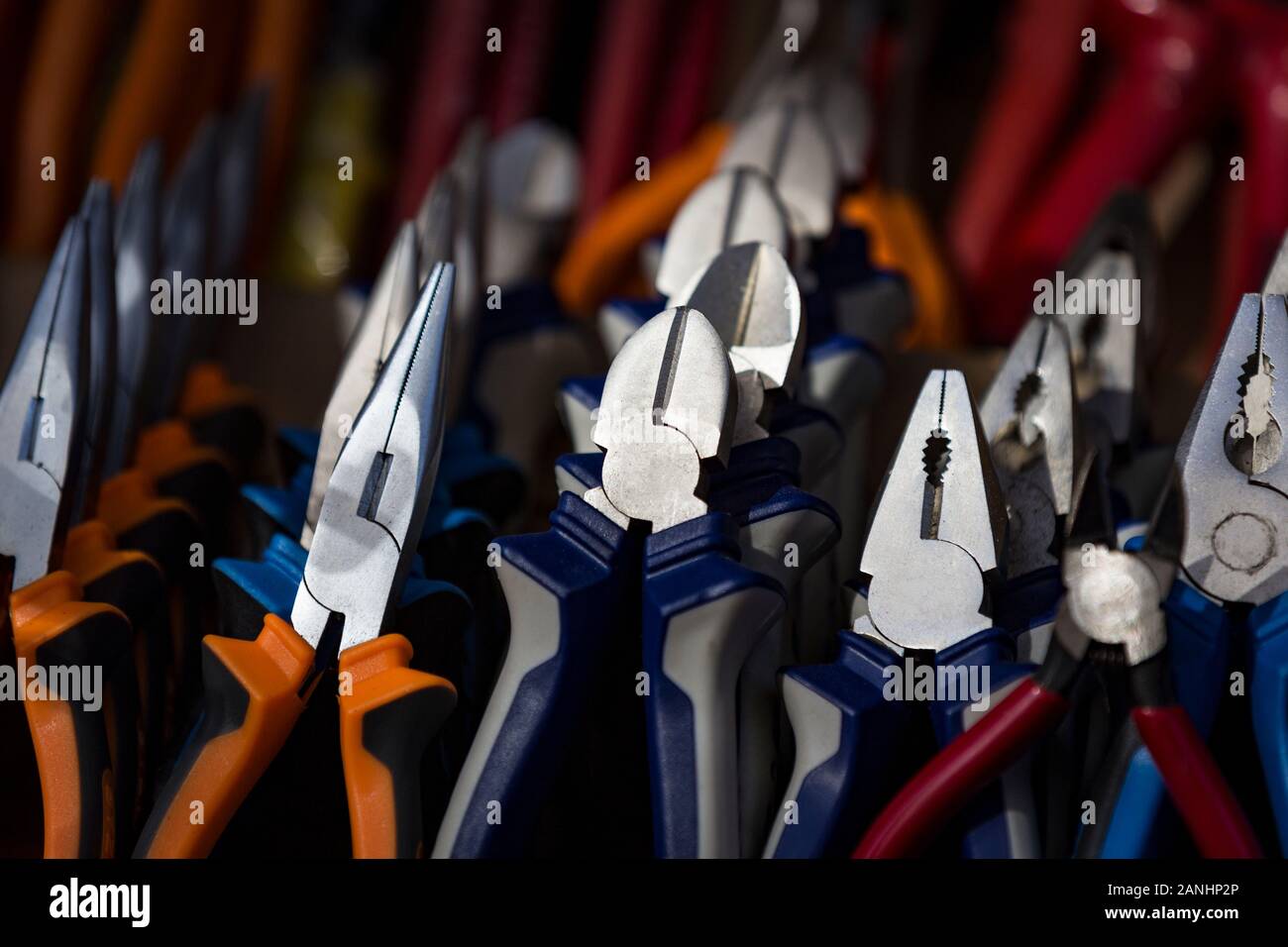 Background tools electrician fitter pliers nippers close-up Stock Photo ...