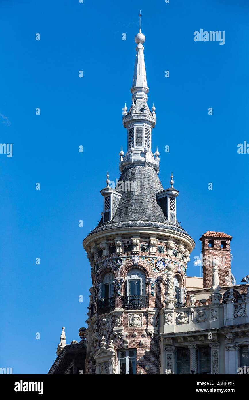 Elements of the architecture of Spain's capital city of Madrid Stock ...