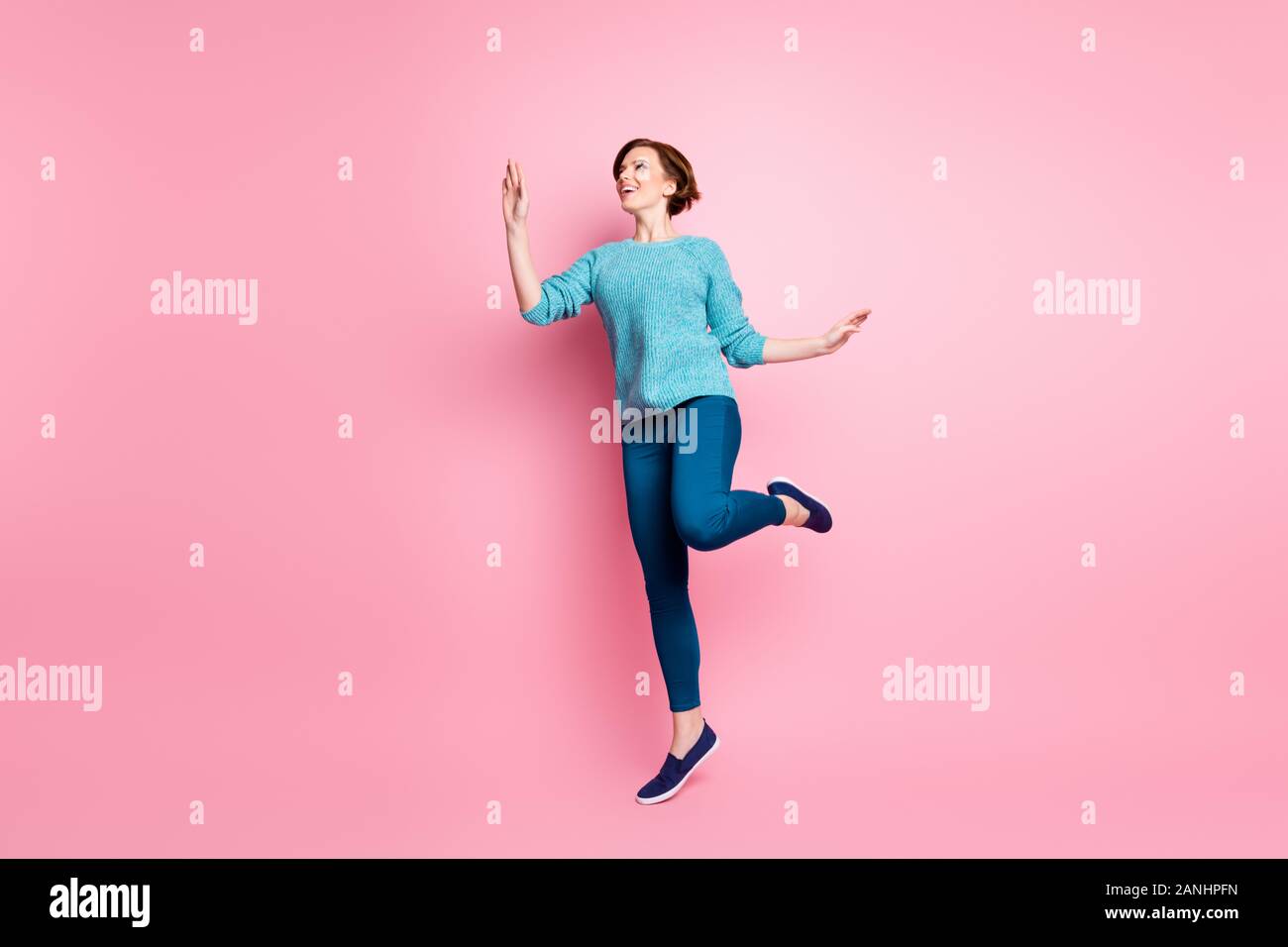 Full length body size view of her she nice attractive lovely dreamy ...