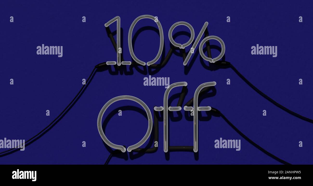 10 Percent Discount 3d Sign off in Blue Background, Special Offer 10% ...