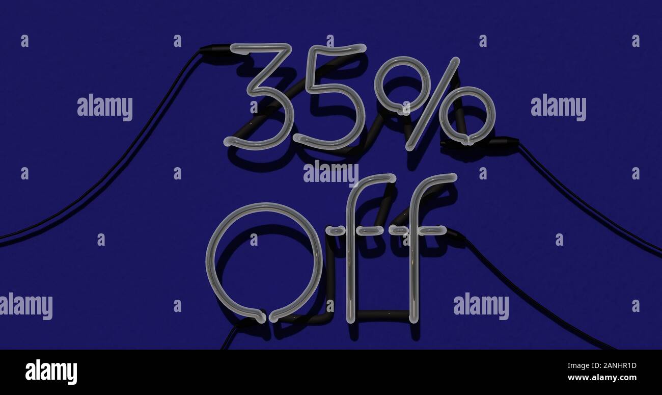 35 Percent Discount 3d Sign off in Blue Background, Special Offer 35% ...