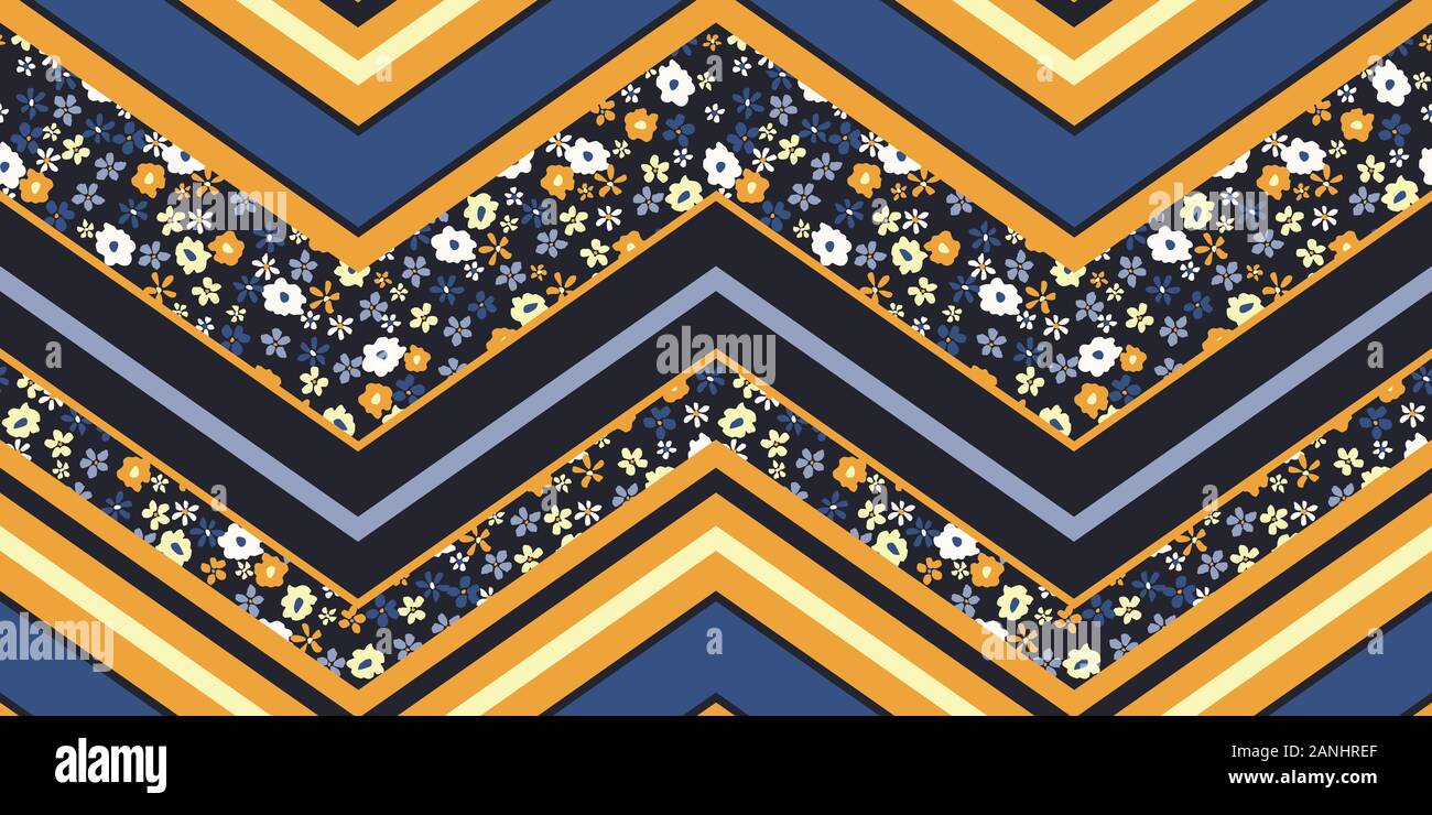 Navy Chevron Border