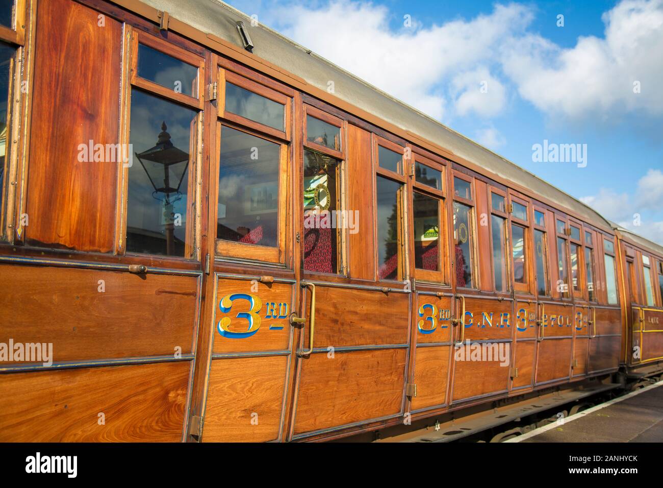 Third class vintage railway carriage at Severn Valley heritage railway ...