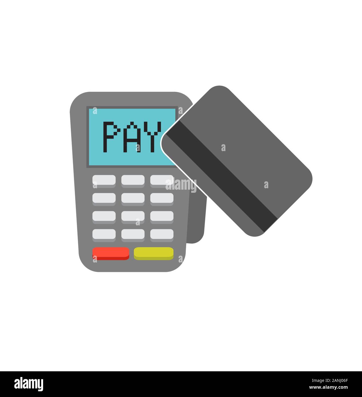 Vector payment machine and credit card. POS terminal confirms the ...