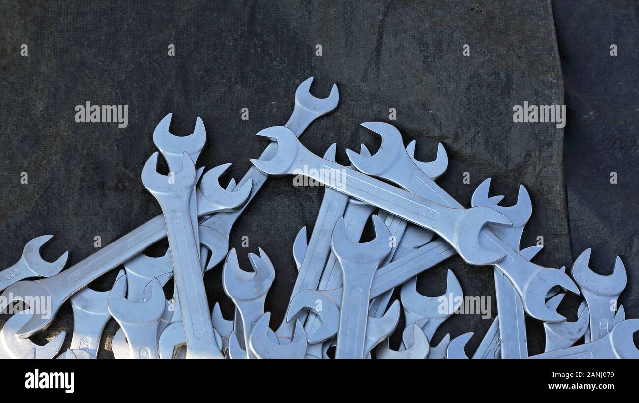 Big Pile of Various Wrench Spanner Tools Stock Photo - Alamy