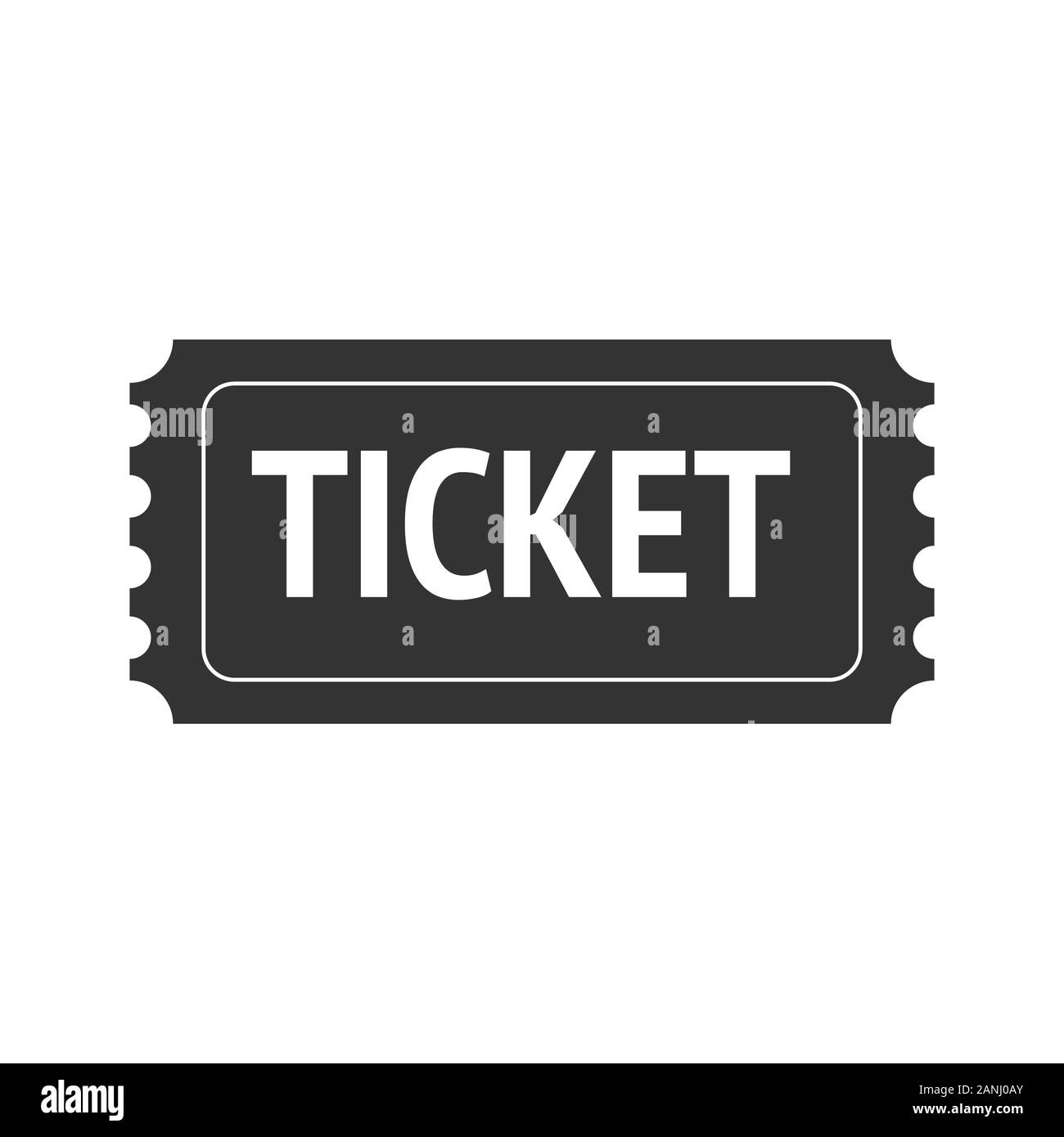 Ticket vector icon. Black illustration isolated for graphic and web ...