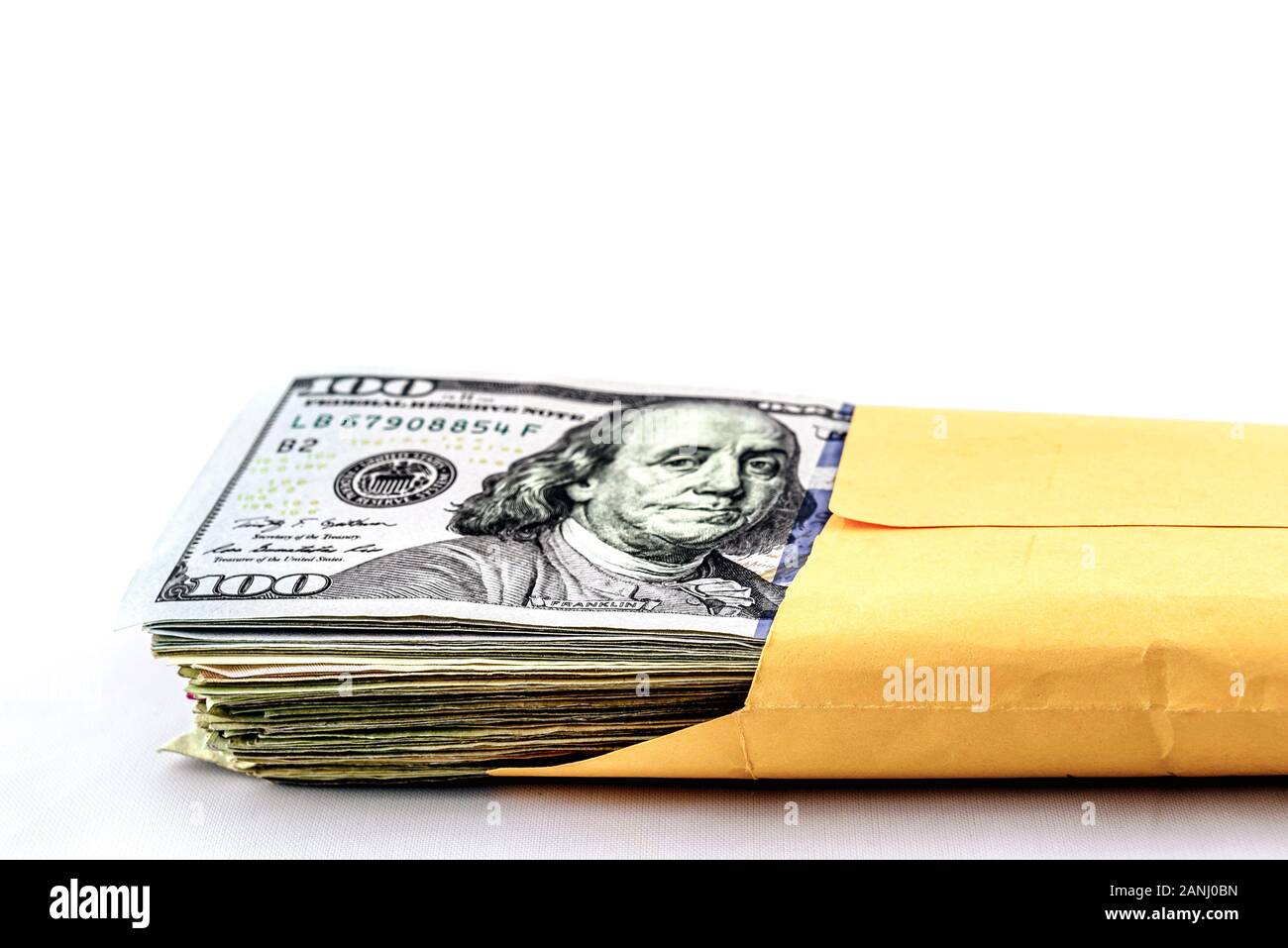 A bank envelope full of $100 bills Stock Photo - Alamy