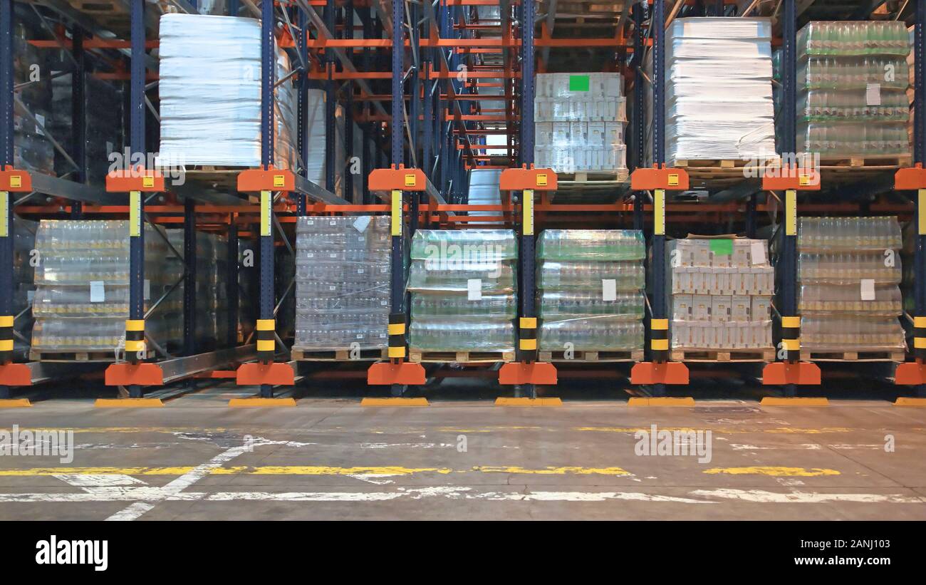 Warehouse Storage With Automated Retrieval Shelving System Stock Photo ...