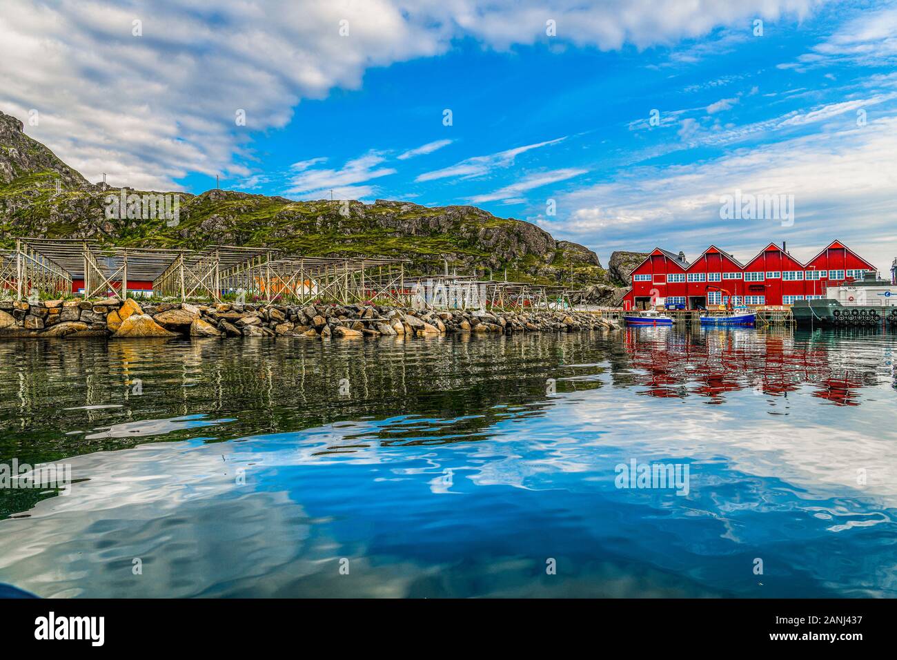 Norway. Norvegia. Lofoten Islands. Lofoten Seafood Center, Mortsund ...