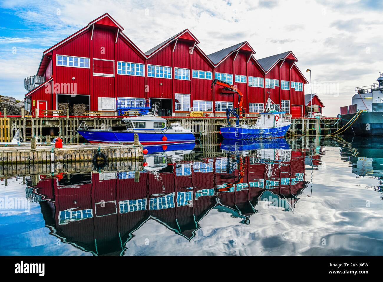Norway. Norvegia. Lofoten Islands. Lofoten Seafood Center, Mortsund ...