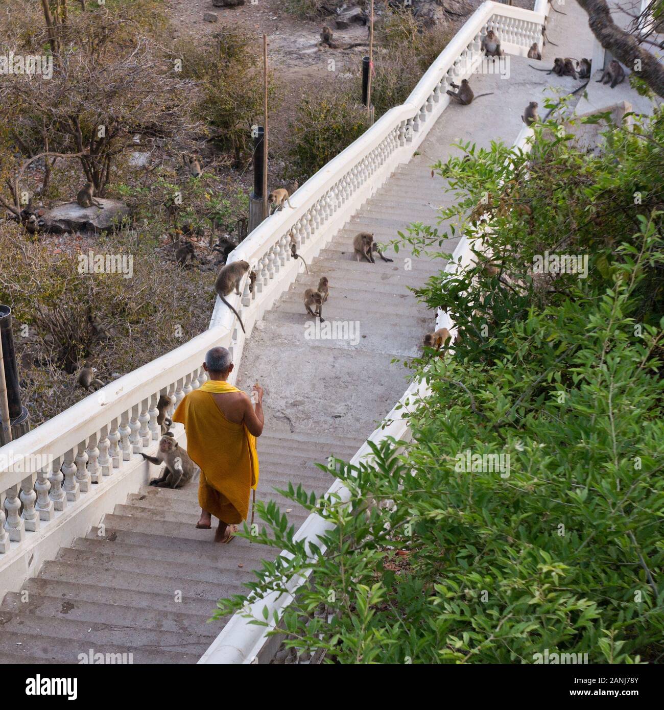 Khao Chong Krachok Temple in Prachuap Khiri Khan, Thailand Stock Photo ...