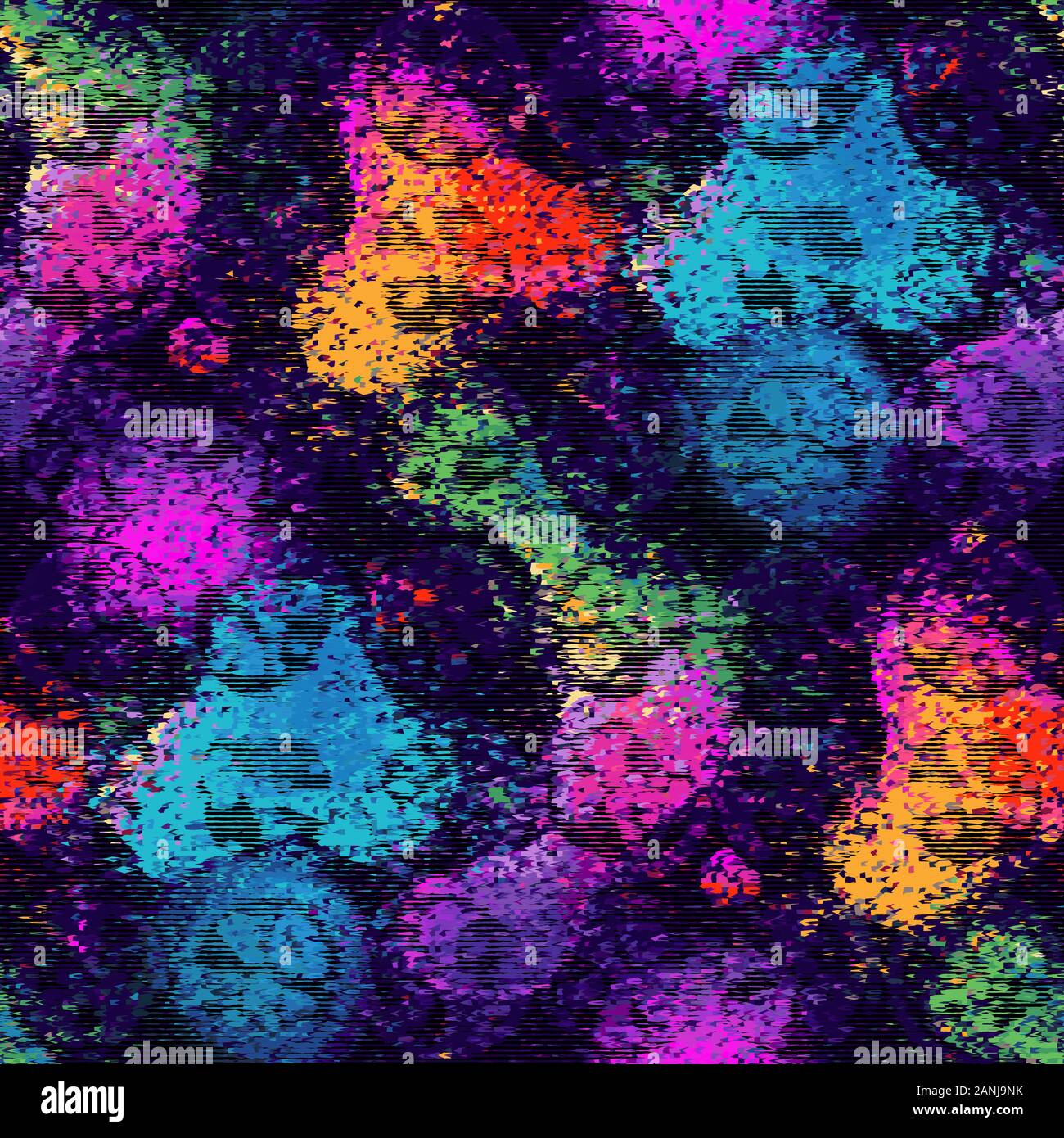 Vivid vibrant blob shapes glitch seamless pattern Stock Vector Image ...