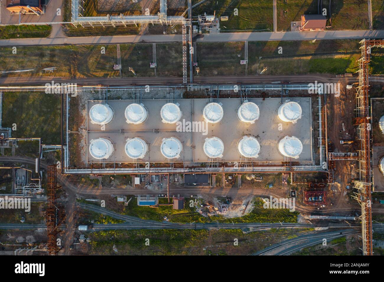 Oil refinery aerial Stock Photo - Alamy