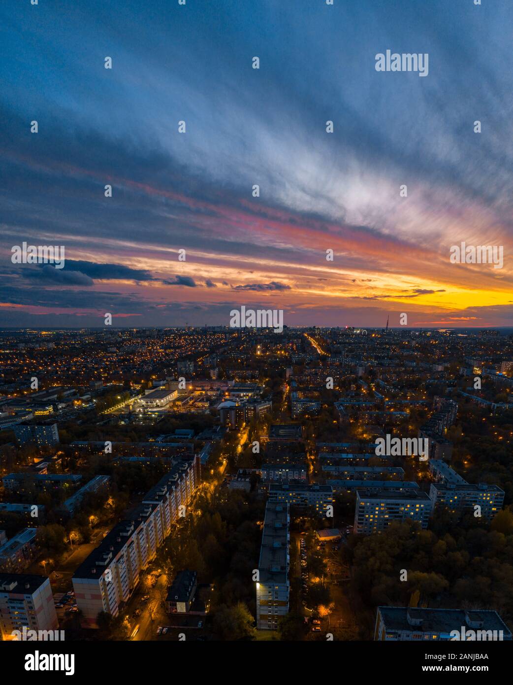 Fall city aerial Stock Photo - Alamy