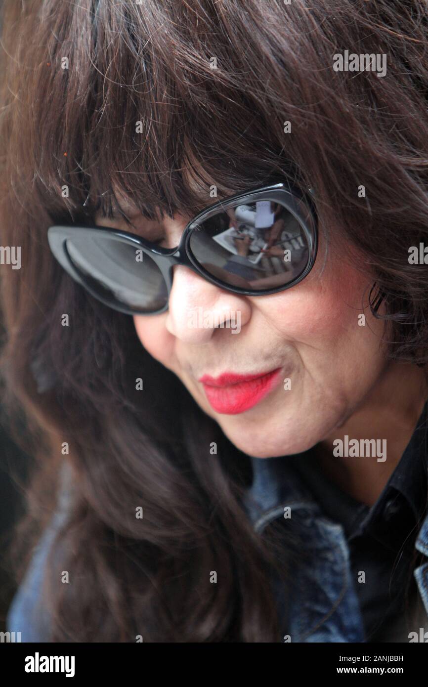 Ronnie Spector BBC Radio in her glasses reflection 15/06/2016 (credit ...