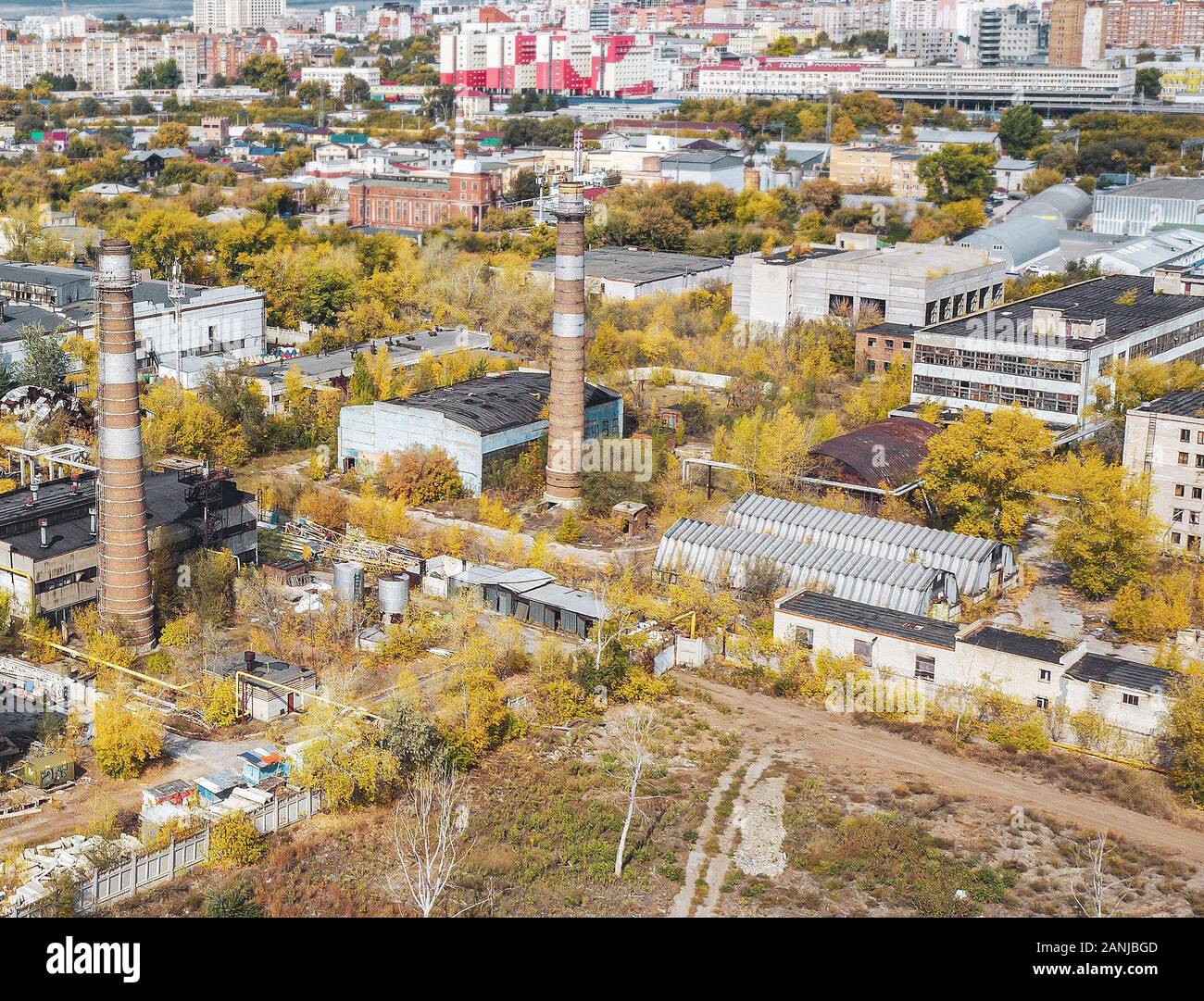 Fall city aerial Stock Photo - Alamy