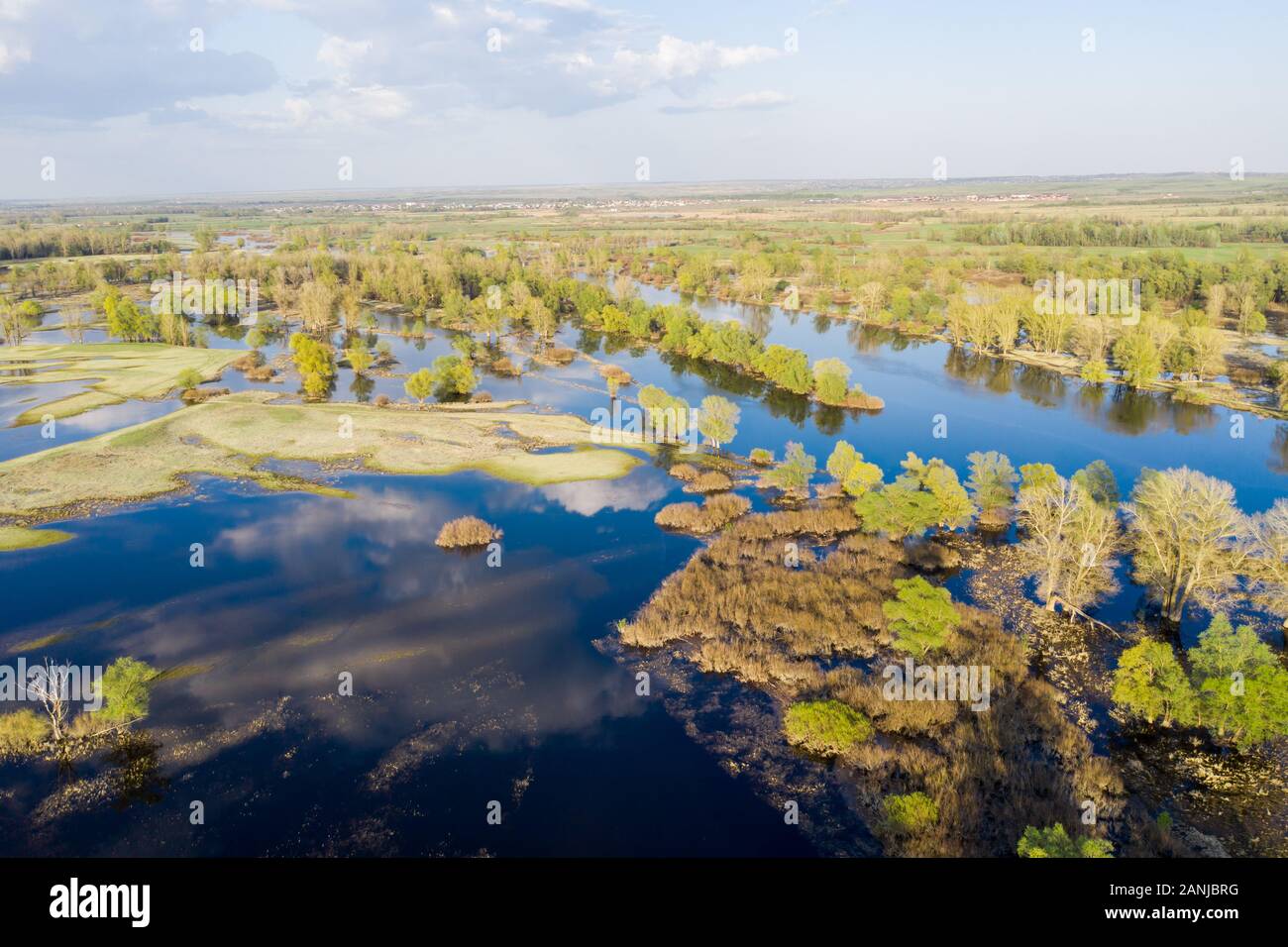 Spring overflow landscape Stock Photo - Alamy