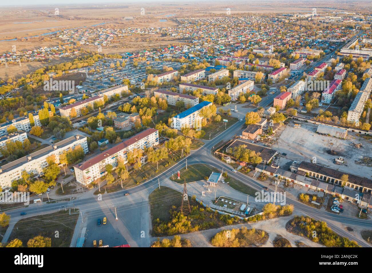 Small town aerial Stock Photo - Alamy