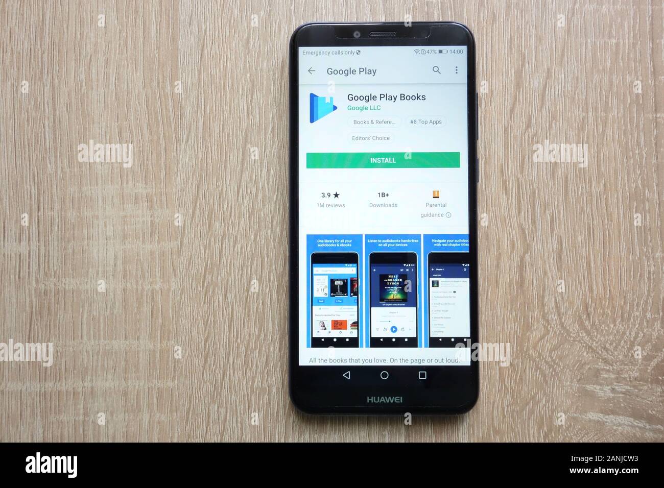 Google Play Books app on Google Play Store website displayed on Huawei ...