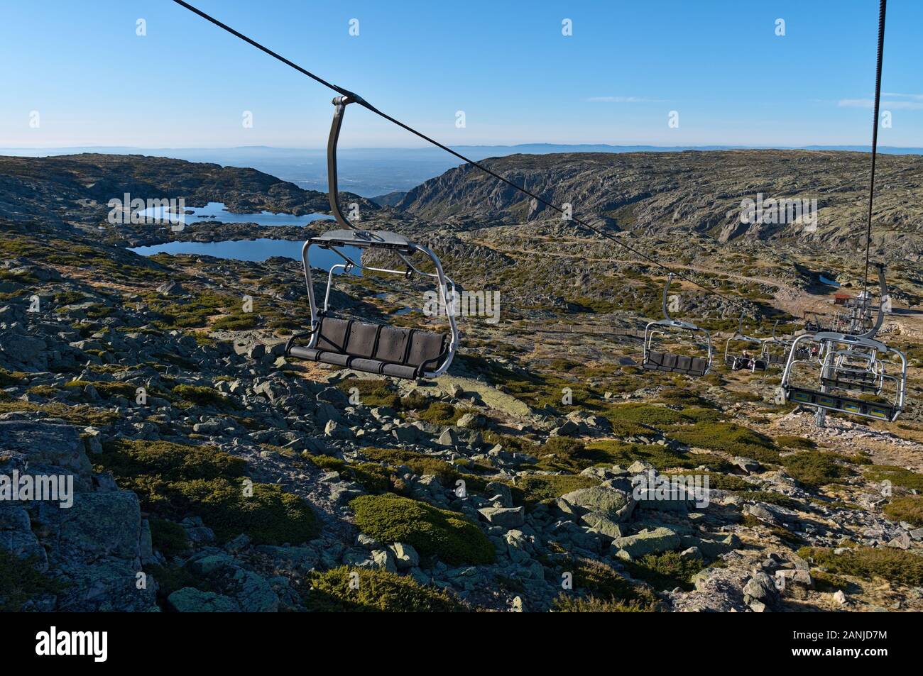 Aerial lift journey and view in Serra da Estrela. Portugal Stock Photo ...