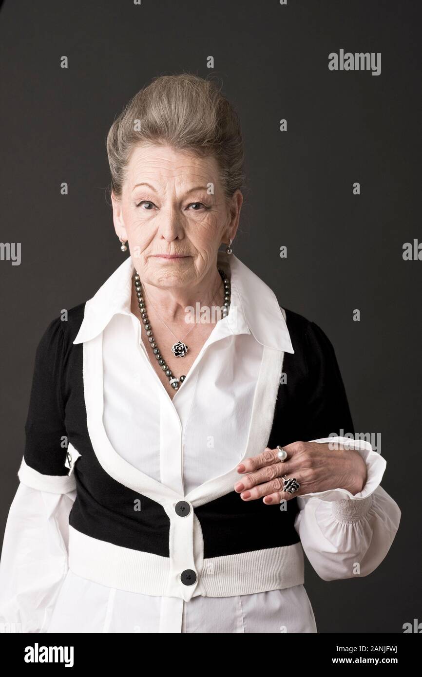 Fashion portrait of a senior lady Stock Photo - Alamy