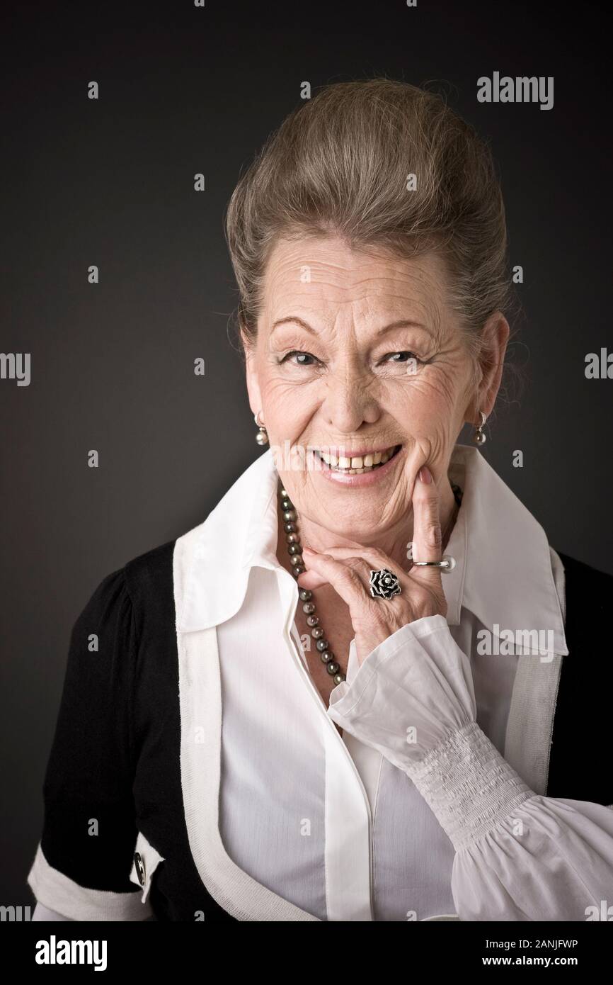 Fashion portrait of a senior lady Stock Photo - Alamy