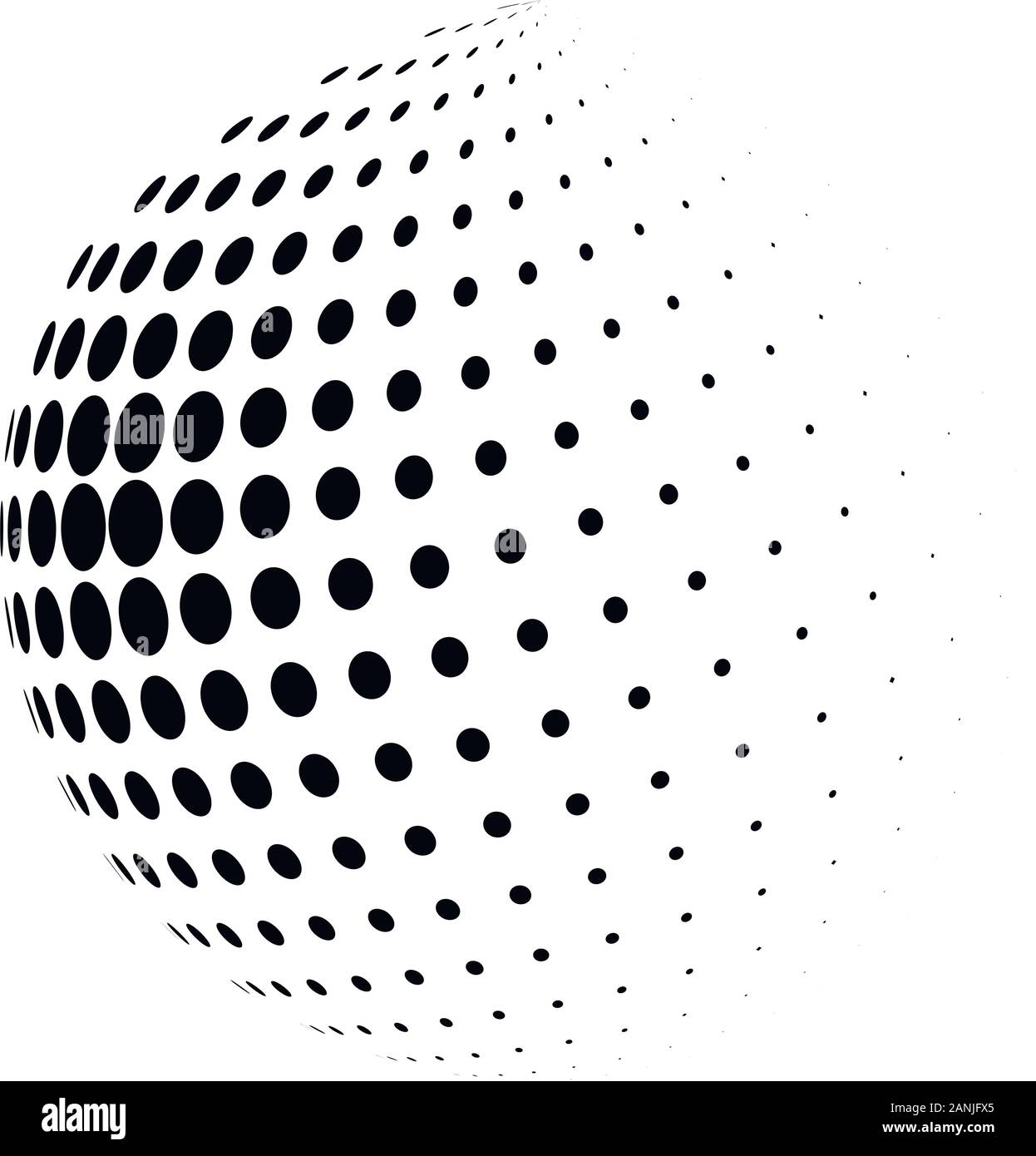 Abstract Monochrome Halftone Pattern Soft Dynamic Linesvector