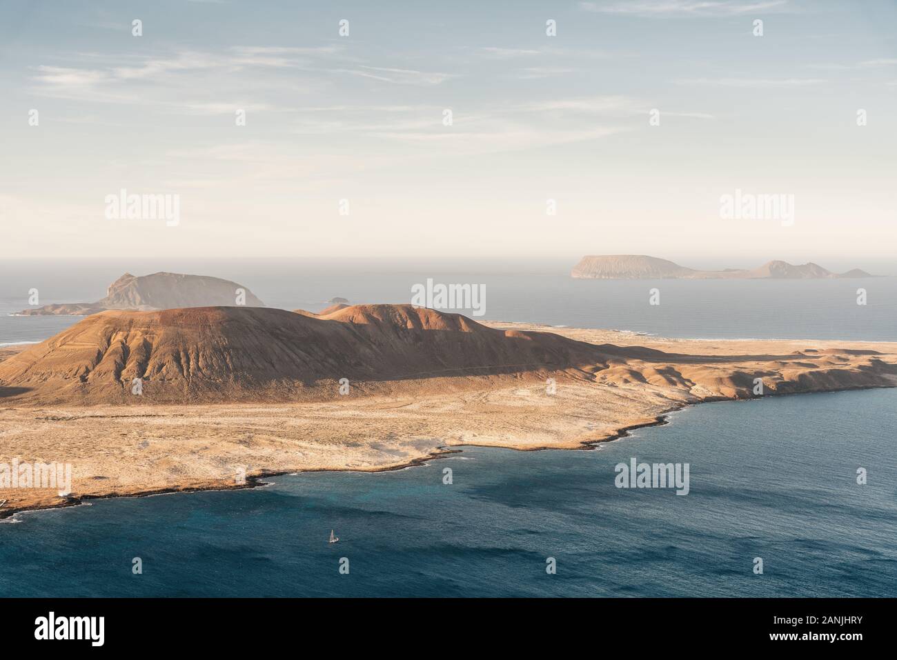 Canary islands view from mirador del rio at sunset hi-res stock ...